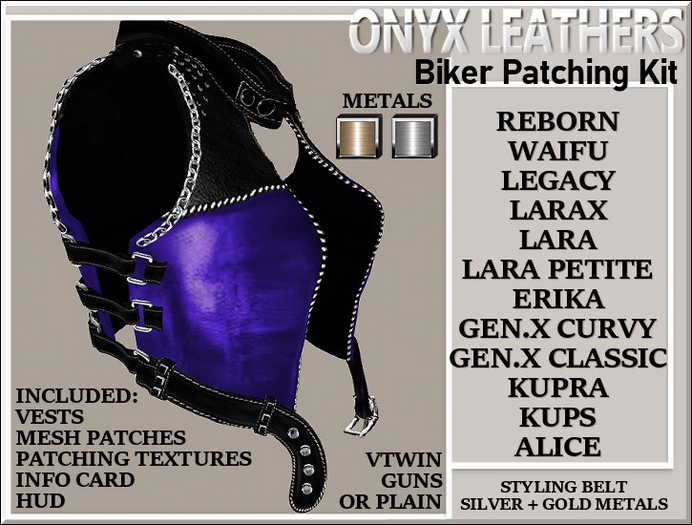 Second Life Marketplace - Goth Purple Patch Kit - Straps Version